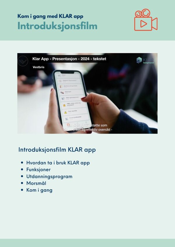 Kom i gang med KLAR app - Klar Kompetanse
