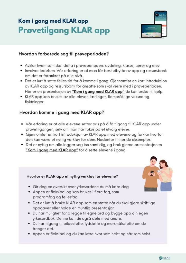 Kom i gang med KLAR app - Klar Kompetanse
